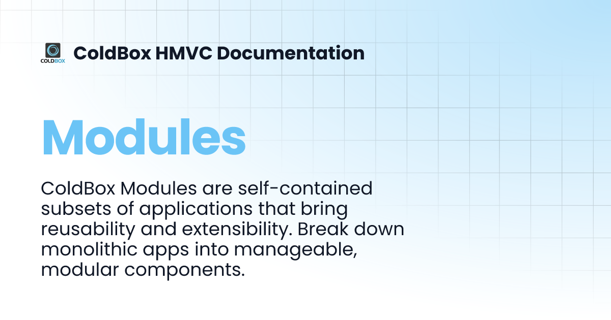 Modules | ColdBox HMVC Documentation